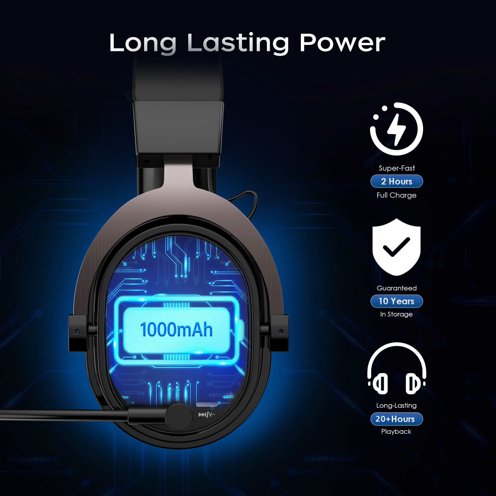 UHM G1000 Wireless Gaming Headset-Black